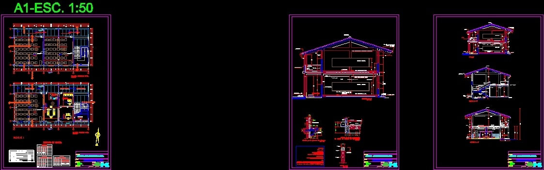 Primary Classroom Two Floors DWG Detail for AutoCAD • Designs CAD