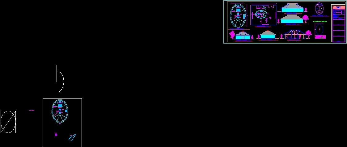 Ruka, Indigenous Mapuche Thatched Roof Mud Hut, Chile DWG Section for ...