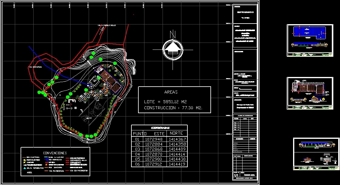 Rural School In Valley Dupar - Colombia - El Diviso School DWG Block ...