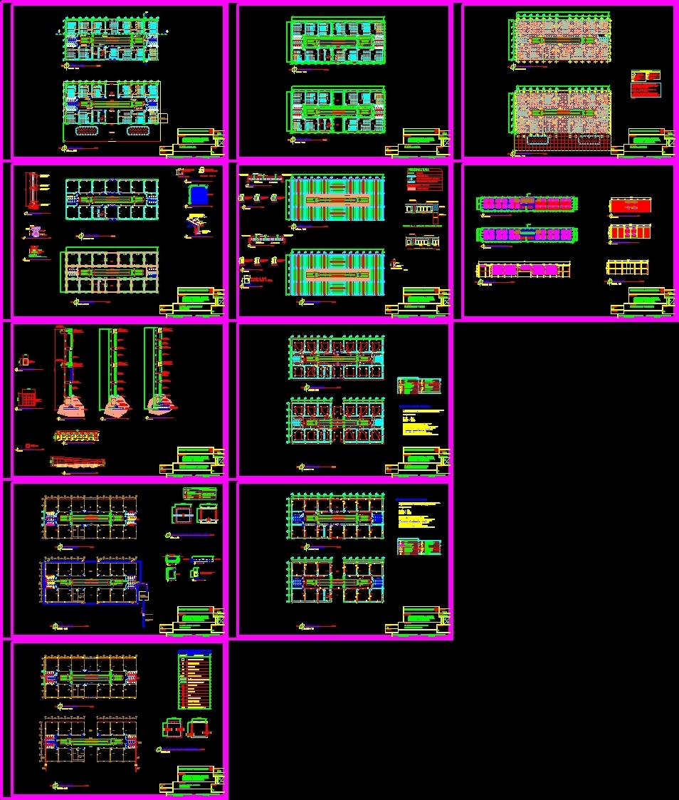 School 24 Classrooms, 2 Storeys DWG Block for AutoCAD • Designs CAD
