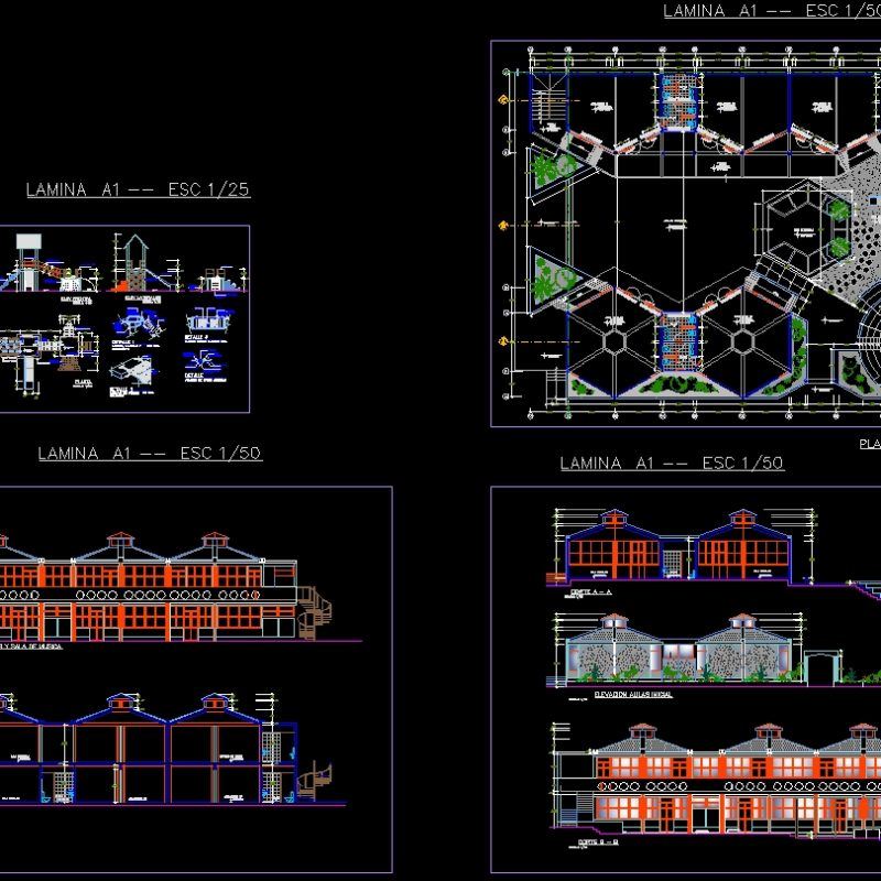 School Initial Level DWG Section for AutoCAD • Designs CAD