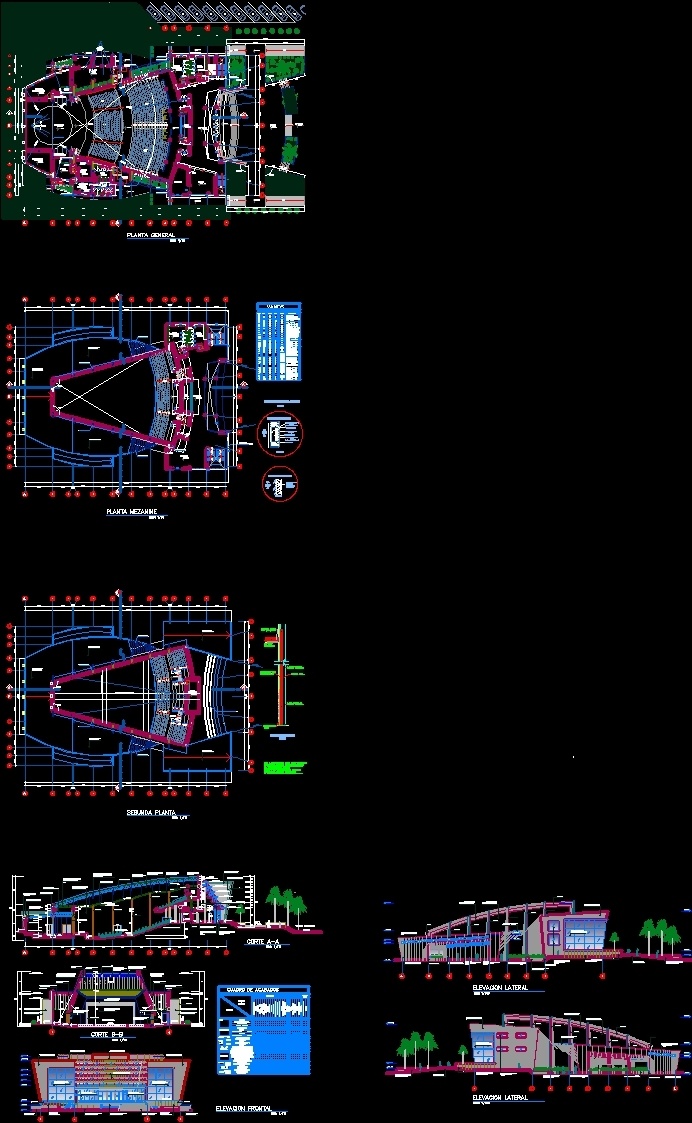 Theater - Movies With Moving Stage DWG Section for AutoCAD • Designs CAD