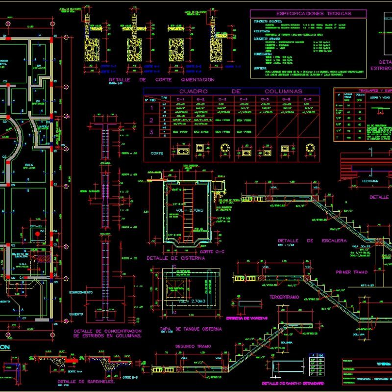 Triplex House DWG Section for AutoCAD • Designs CAD