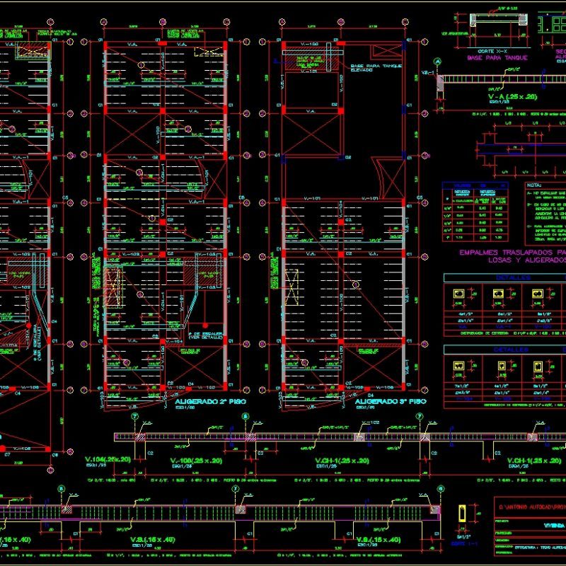 Triplex House DWG Section for AutoCAD • Designs CAD