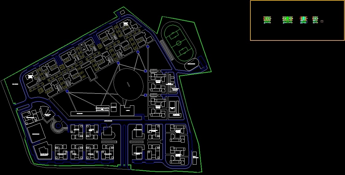 University Site Plan And Road Sections DWG Plan for AutoCAD | DesignsCAD