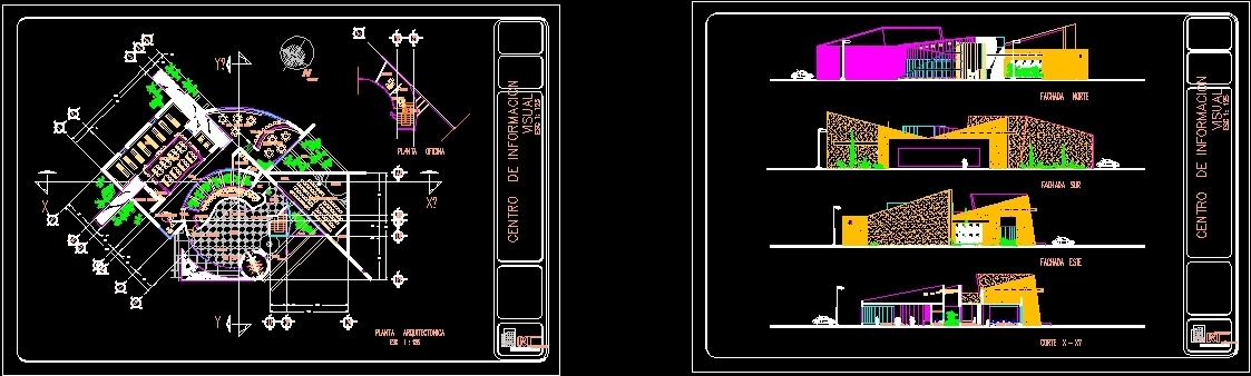 Visual Information Center--2 Levels--Volumetric Architecture DWG ...