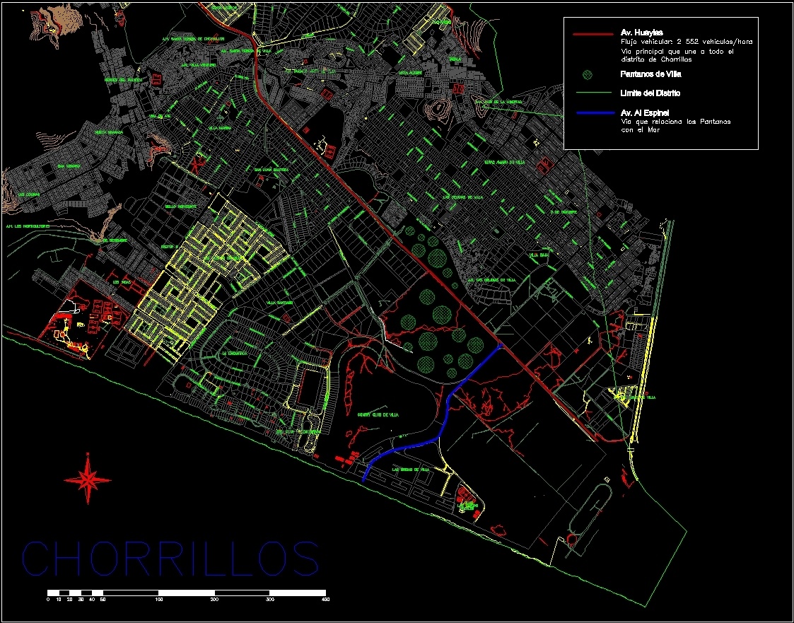 Analytical Map, Chorrillos, Peru DWG Block for AutoCAD • Designs CAD