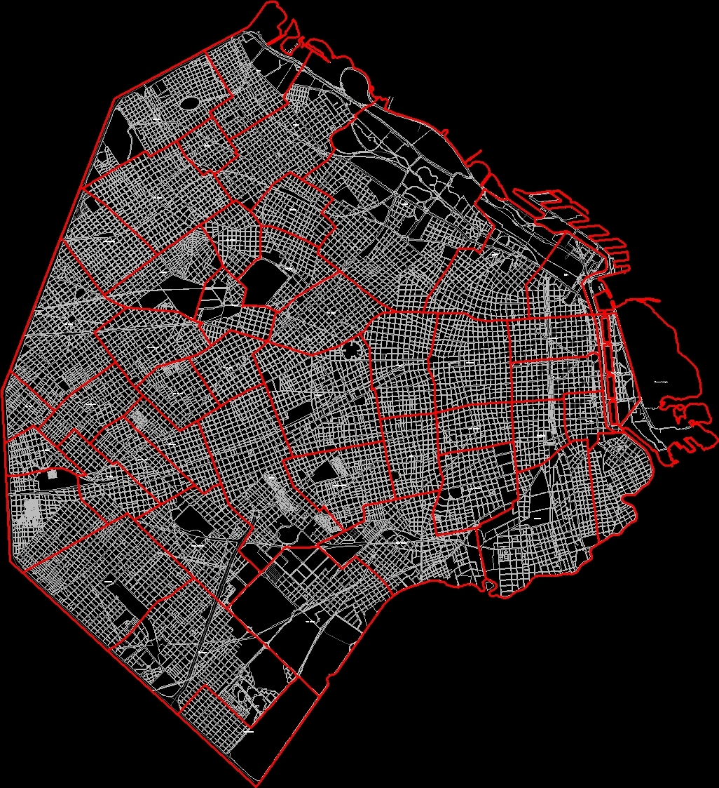 Blocks, Streets And Neighborhoods Of The City Of Buenos Aires DWG ...