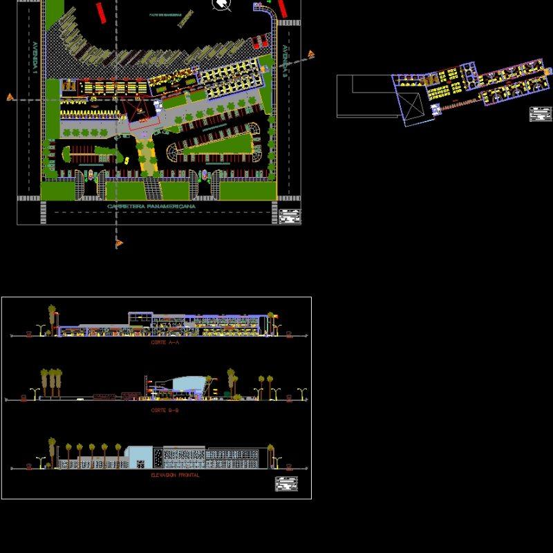 Bus Terminal In Chimbote DWG Elevation for AutoCAD • Designs CAD