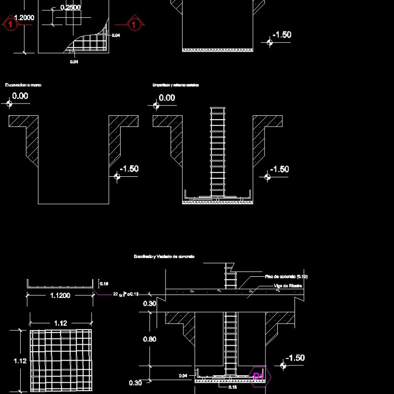 Detail Isolated Footing DWG Detail for AutoCAD • Designs CAD