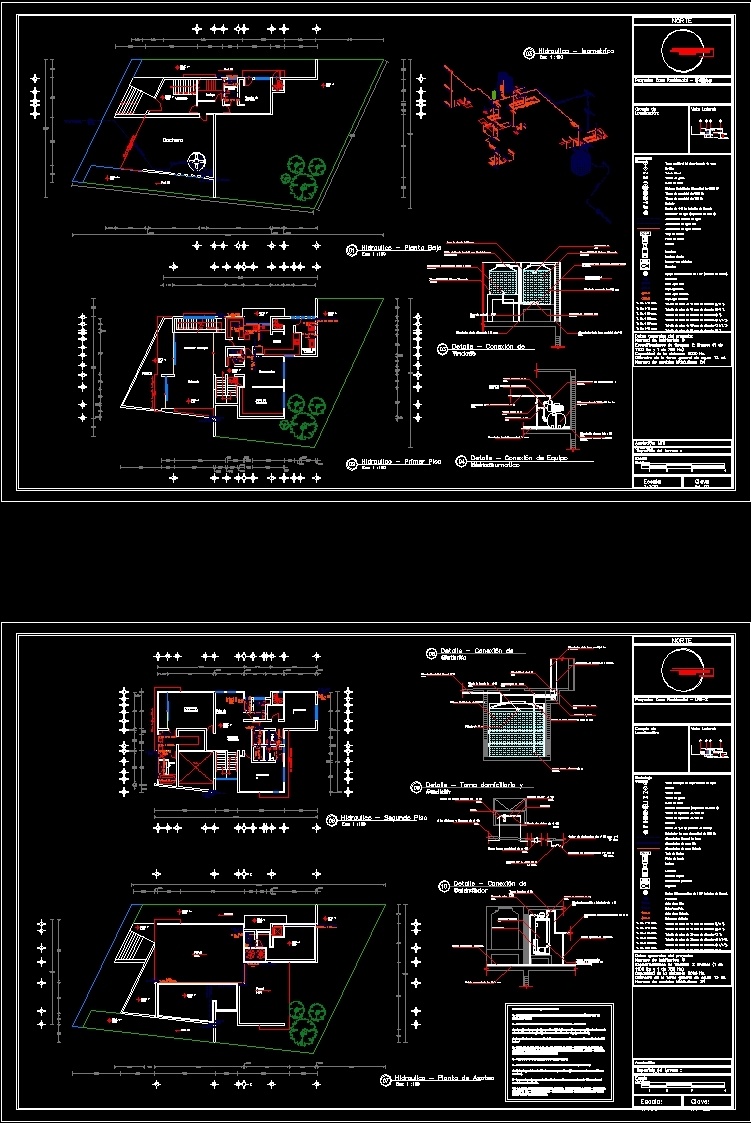 Hydraulic Installation - Residential Home DWG Detail for AutoCAD ...