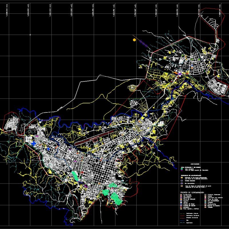 Map PopayÁN, Colombia DWG Block for AutoCAD | DesignsCAD