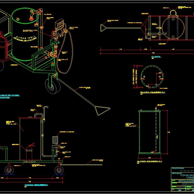 Mobile Oil Tank - Project DWG Full Project for AutoCAD • Designs CAD