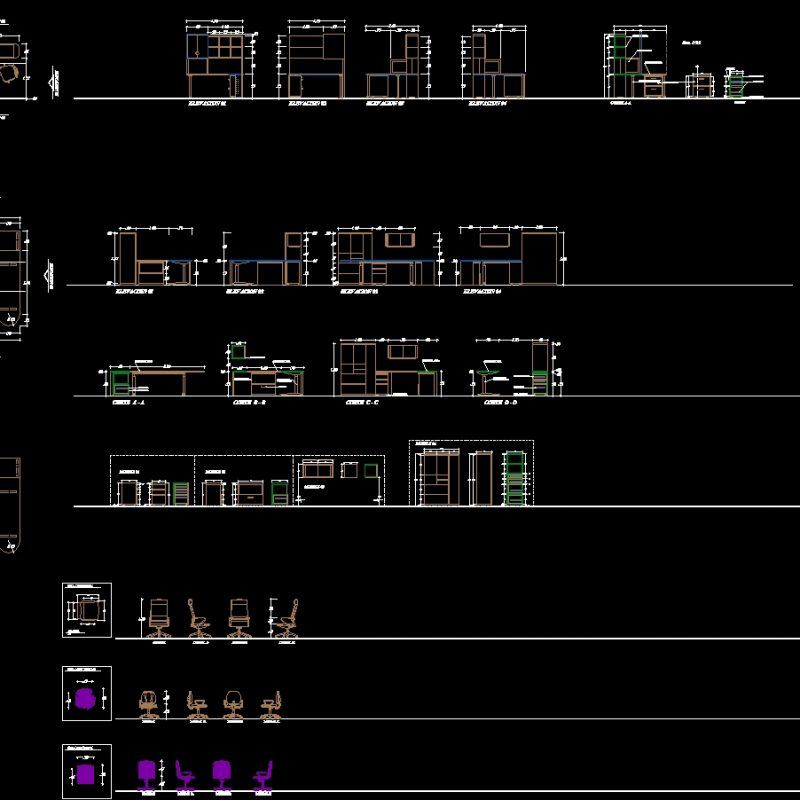 Office Furniture - Desks DWG Section for AutoCAD • Designs CAD