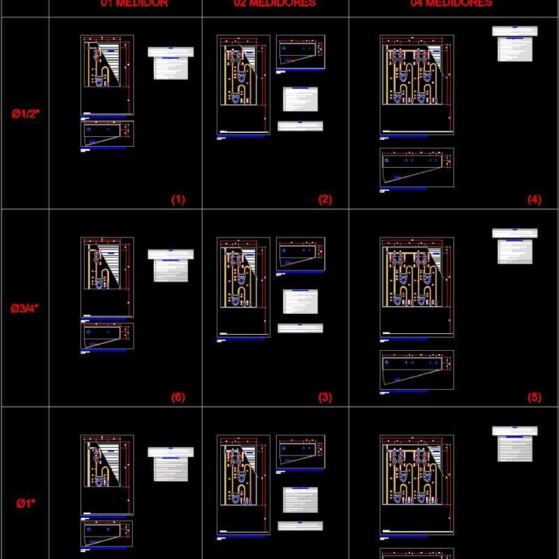 Table Of Gas Meters - Gas Meter Box DWG Detail for AutoCAD • Designs CAD