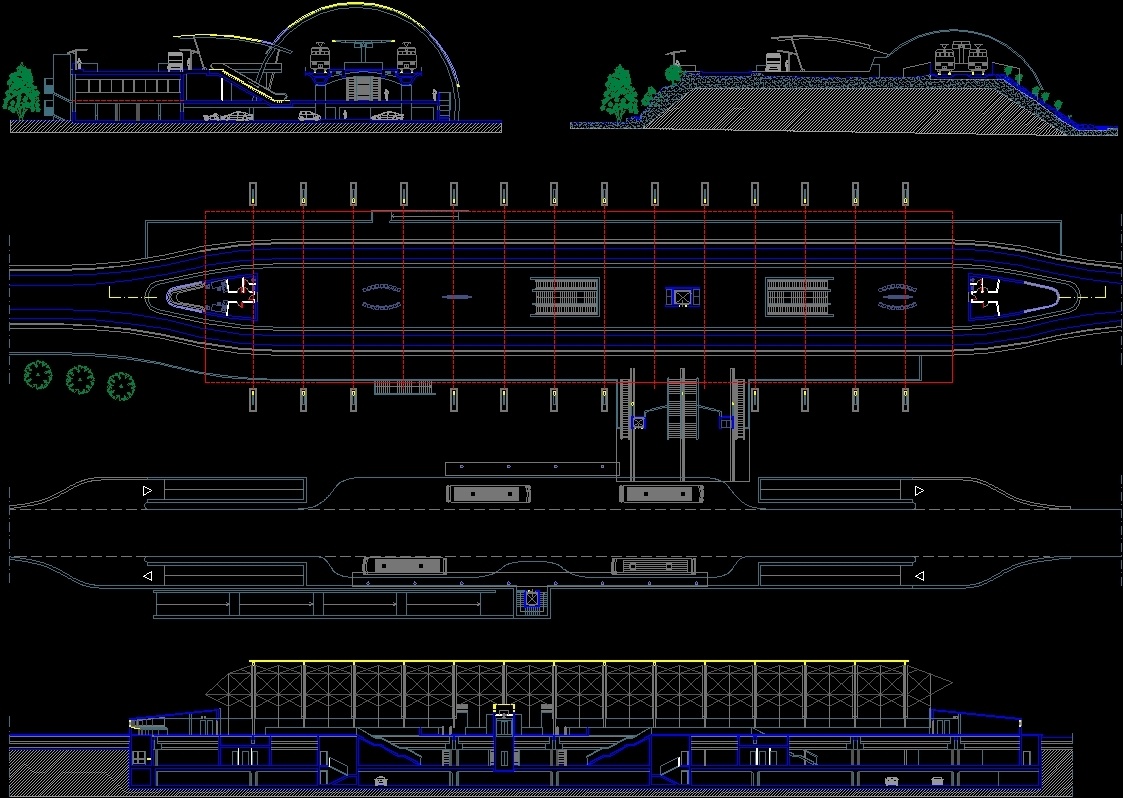 Train Station Type DWG Section for AutoCAD • Designs CAD