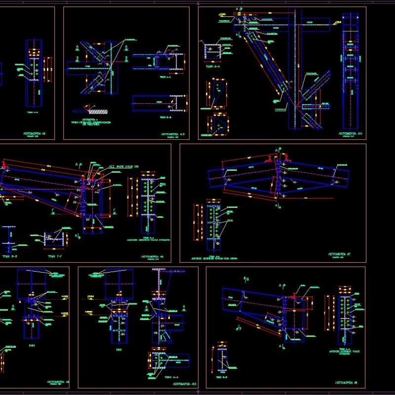 Unions In Metallic Structure Based DWG Detail for AutoCAD • Designs CAD