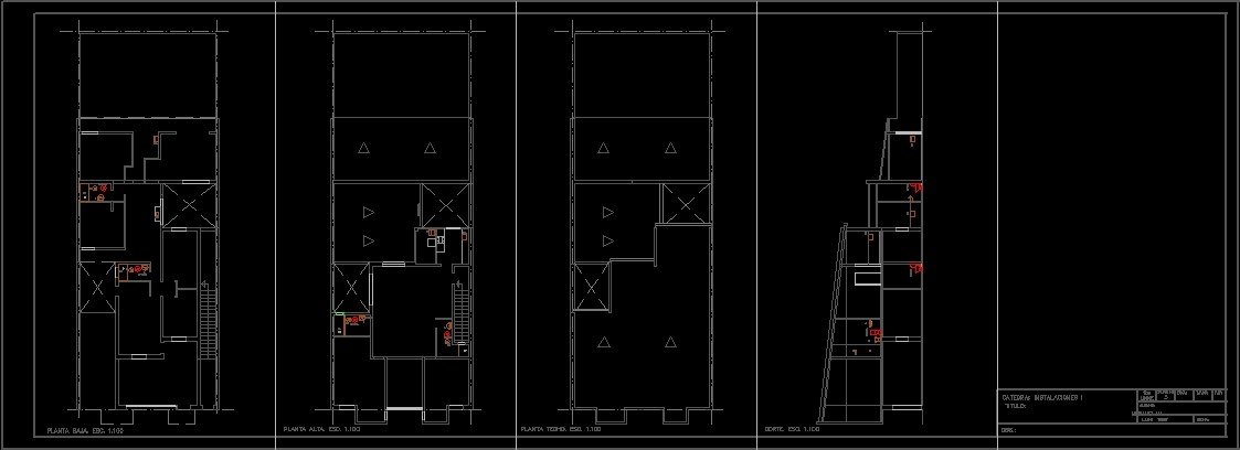 Water And Sanitary Plumbing In Family Housing, Various DWG Block for ...