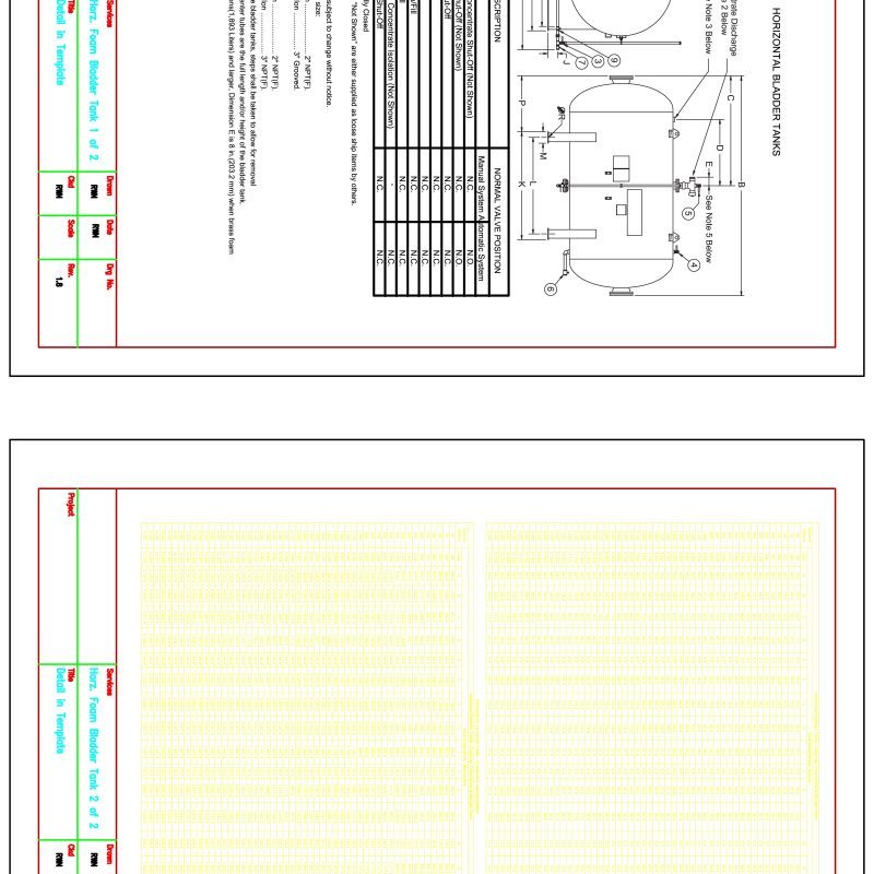 AFFF Bladder Tank - Horizontal Standard and Pre-Piped Tanks • Designs CAD