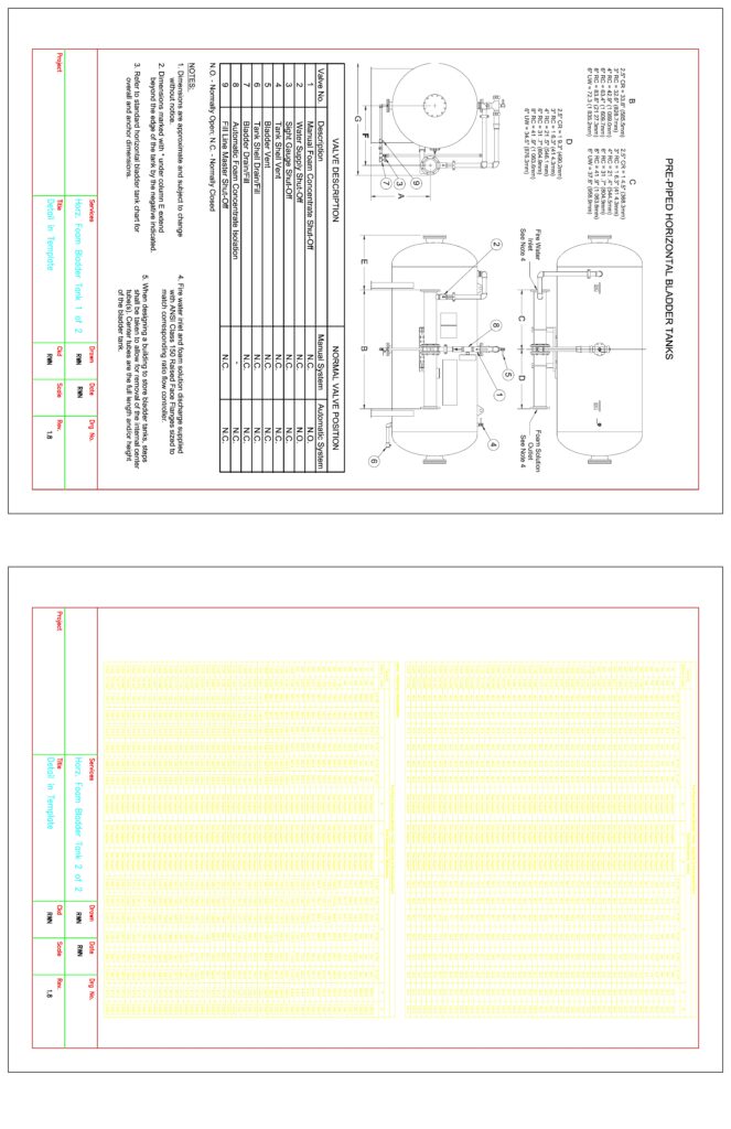 AFFF Bladder Tank – Horizontal Standard and Pre-Piped Tanks • Designs CAD