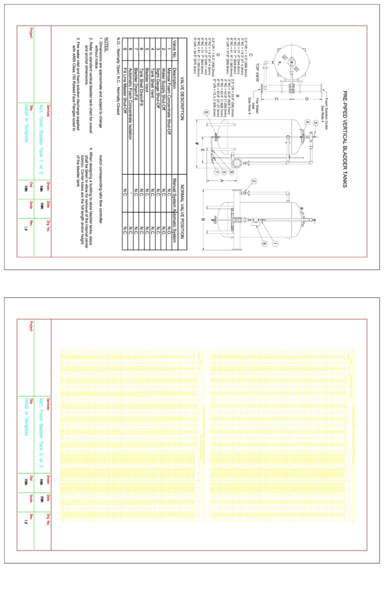 AFFF Bladder Tank - Horizontal Standard and Pre-Piped Tanks • Designs CAD