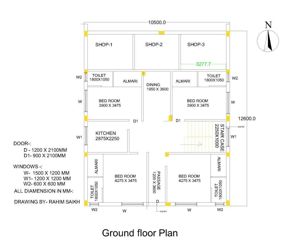 Ground Floor Plan | Designs CAD