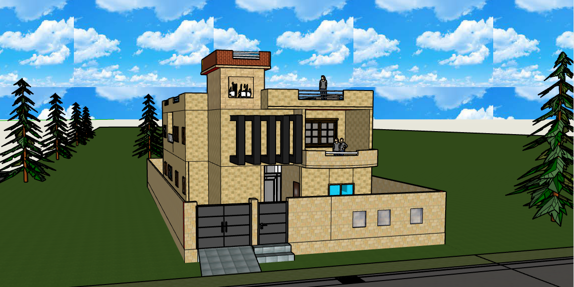 1 Kinal House With Elevation DWG For AutoCAD Designs CAD
