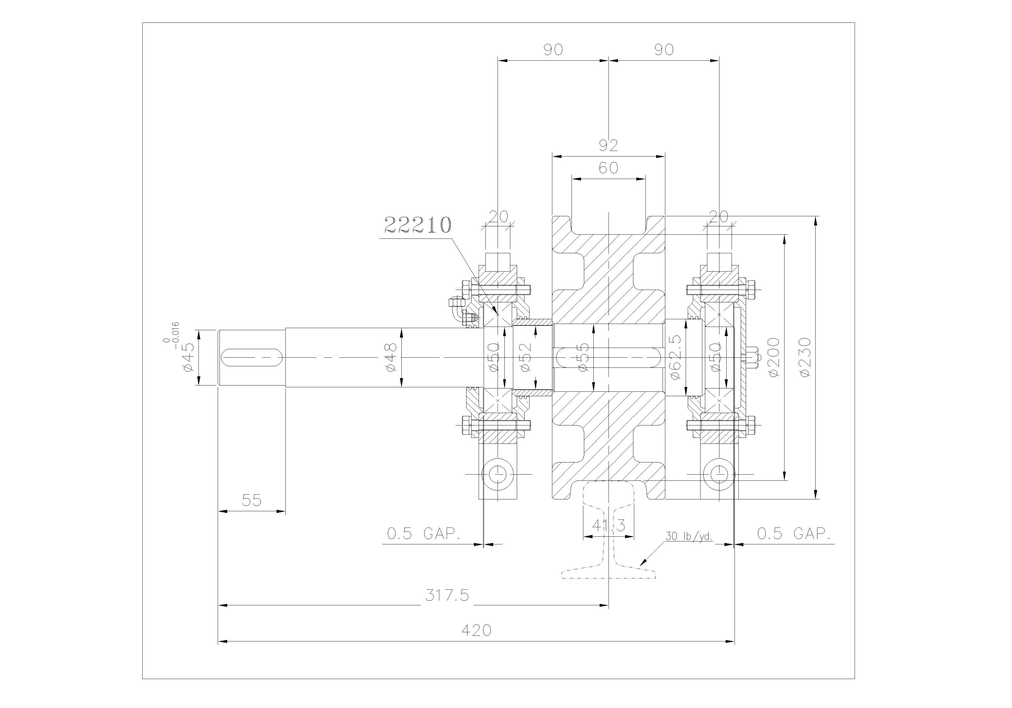 ∅200 CT DRIVING & TRAILING WHEEL ASSLY. WITH DETAIL • Designs CAD
