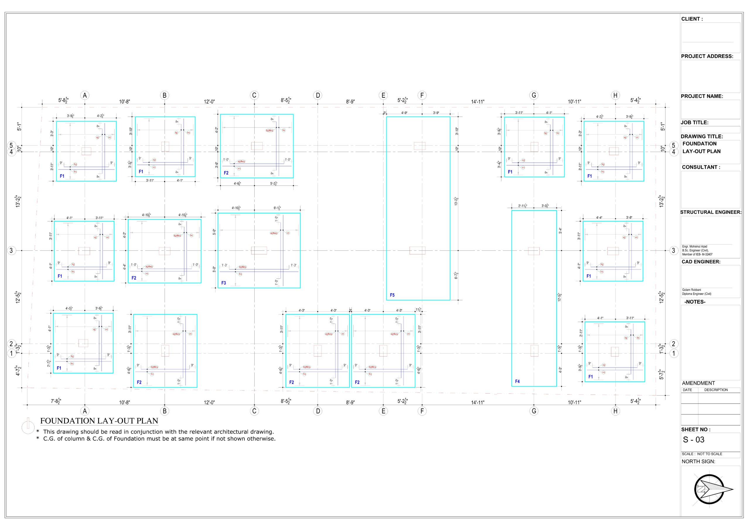 Structural Drawing of G+3 Storied Residential Building | Designs CAD