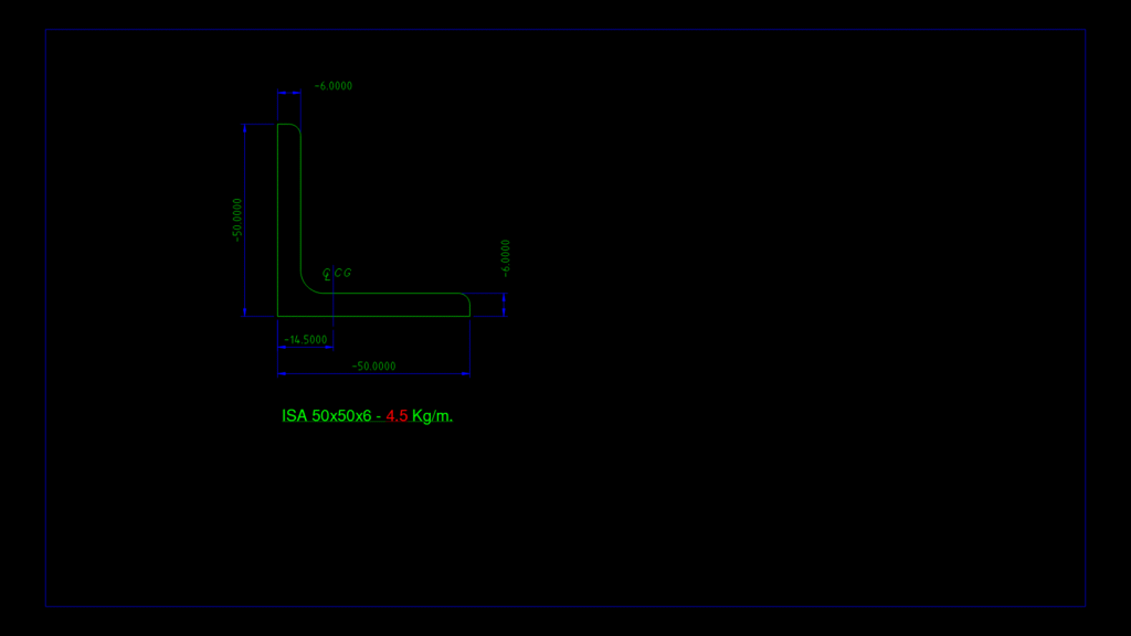 Equal angle Steel L50x50x6 Structural Section Detail Drawing | Designs CAD