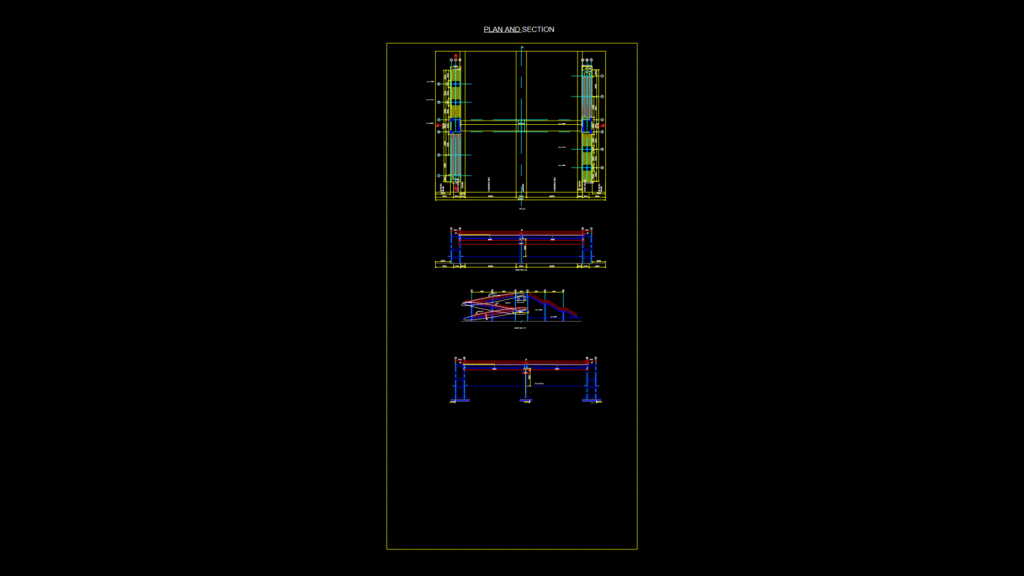 Reinforced Concrete Pedestrian Bridge Plan and Section Drawing ...