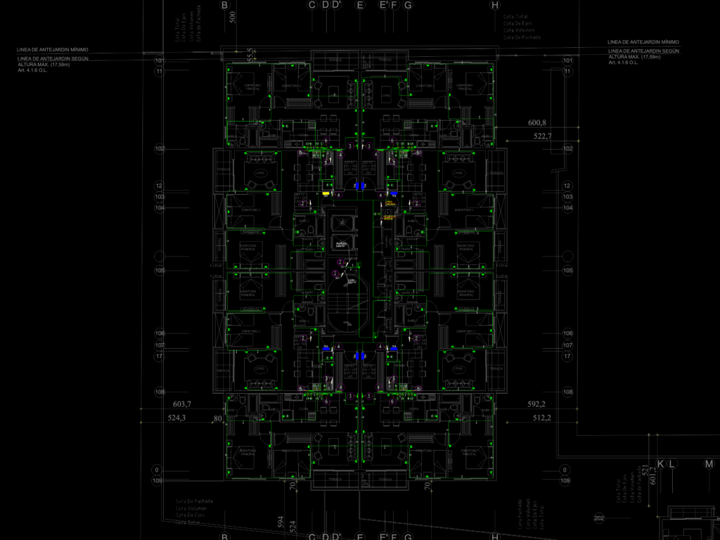 Electrical Socket Layout for Multi-Story Residential Apartment Building ...