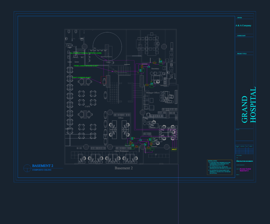 Hospital Access Control Basement Plan CAD | Designs CAD