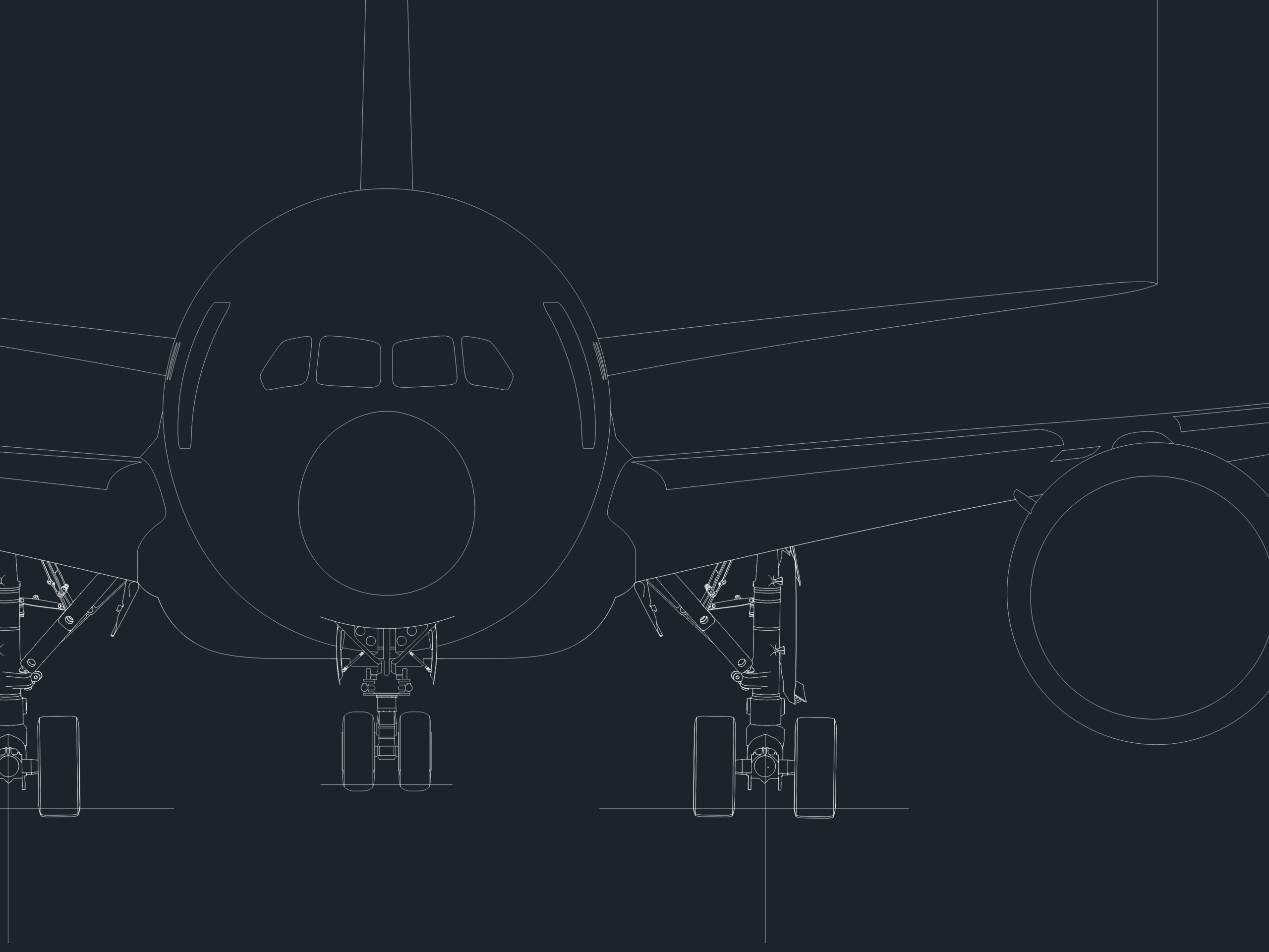Detailed Boeing 787-8 Dreamliner Front Elevation CAD Drawing | Designs CAD
