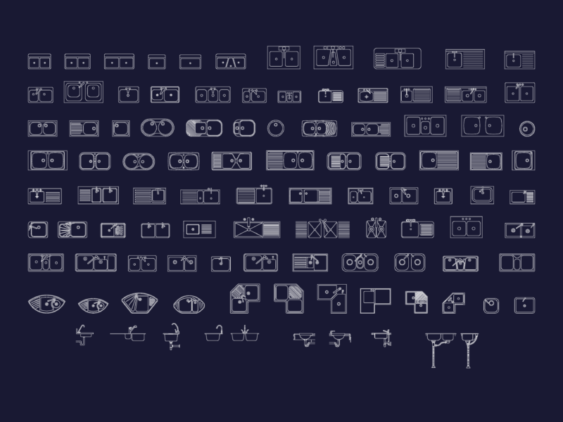 Kitchen Sink 2D DWG Block for AutoCAD | Designs CAD