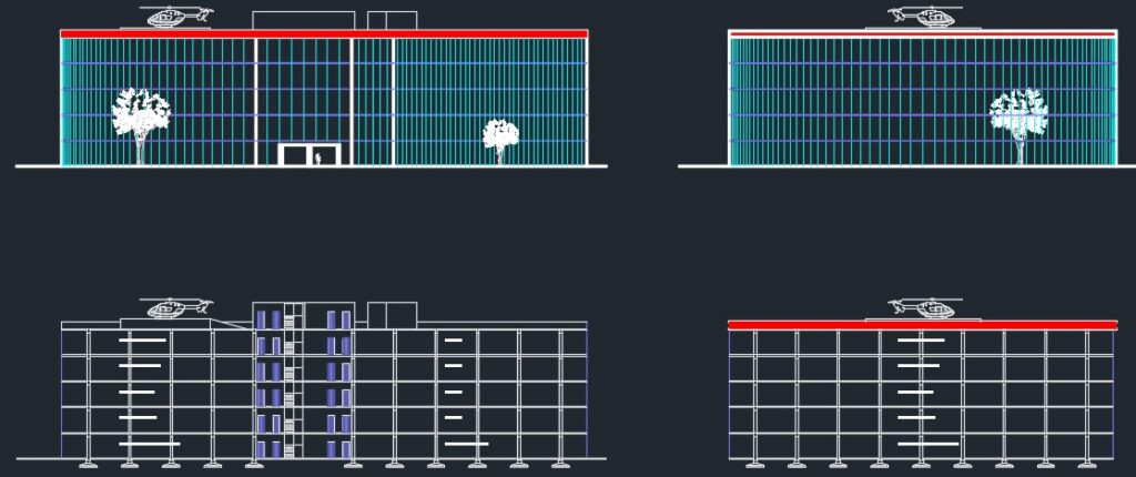 Design, Facilities, and Furniture of Multi-Storey Modern Hospital 2D ...