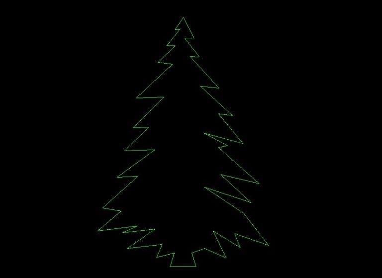 Pine Christmas Tree Winter Front Elevation Elevation 2D DWG Block For ...