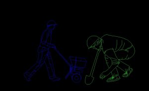 Construction Workers Human Figure Side View Elevation 2D DWG Block For ...