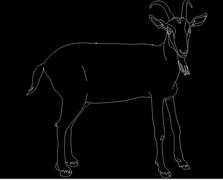 Goat Animal Standing Side View Elevation 2D DWG Block For AutoCAD ...