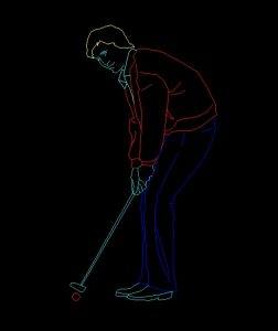 Man Playing Golf Human Figure Side View Elevation 2D DWG Block For ...