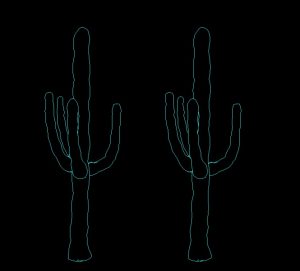 Cactus Tree Desert Plant Front View Elevation 2D DWG Block For AutoCAD ...