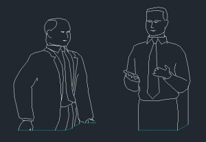 Men Talking / Discussing 2D DWG Block for Autocad • Designs CAD