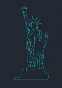 Front View for Statue of Liberty 2D DWG Block for Autocad • Designs CAD