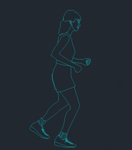 Woman Jogging Waering Sportswear 2D DWG Block for Autocad • Designs CAD