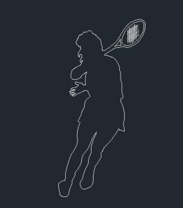 Women Play Badminton Tennis 2D DWG Block for Autocad • Designs CAD