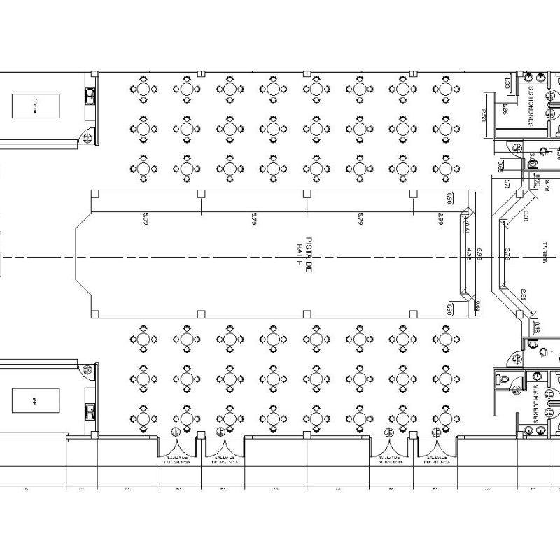 Community Hall, Party Hall 2D DWG Full Project for AutoCAD • Designs CAD