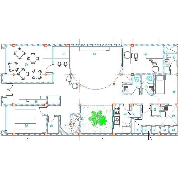 Shelter Lodging Hotel, Accommodation 2D DWG Plan for AutoCAD • Designs CAD