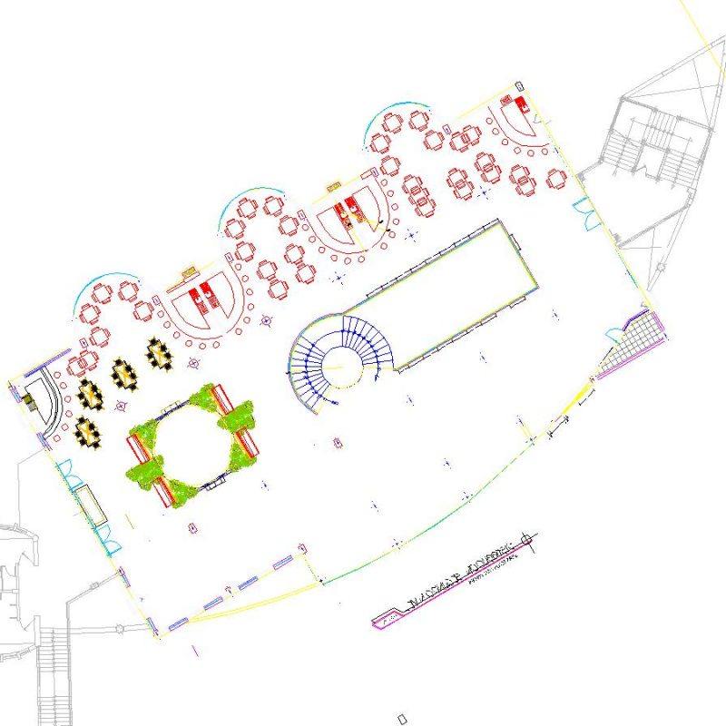 Restaurant, Party Hall, Living Room 3D DWG Model for AutoCAD • Designs CAD
